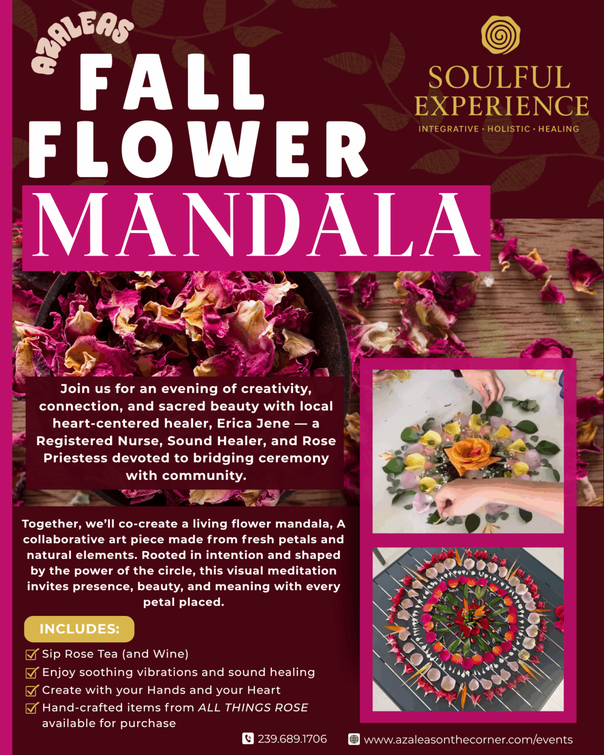 Azaleas on the Corner | Fresh Flower Mandala
